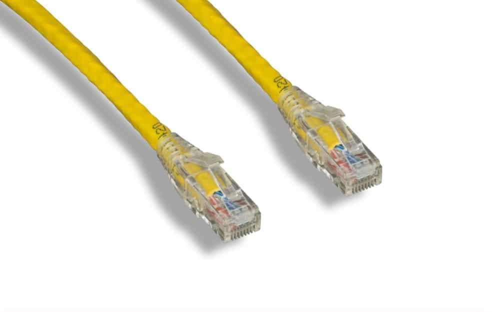 Yellow Color Cat 6 UTP Patch Cable With Clear Boot – Denco Design Inc.